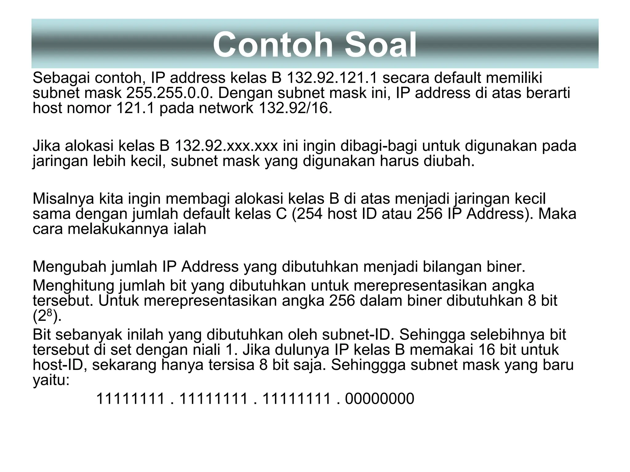 penjelasan menegenai ip adress dalam jaringan | PPT