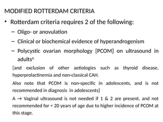 POLYCYSTIC OVARIAN SYNDROME IN OBSTETRICS AND GYNECOLOGY | PPTX