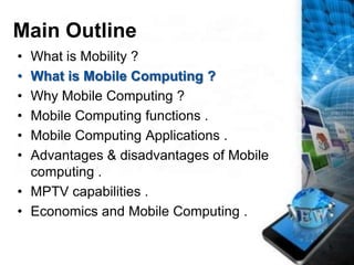Economics of mobile computing | PPTX