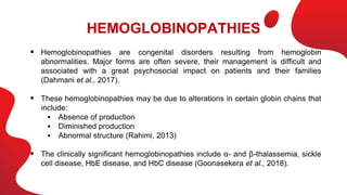 MOLECULAR PATHOGENESIS OF PREVALENT HEMOGLOBINOPATHIES | PPTX