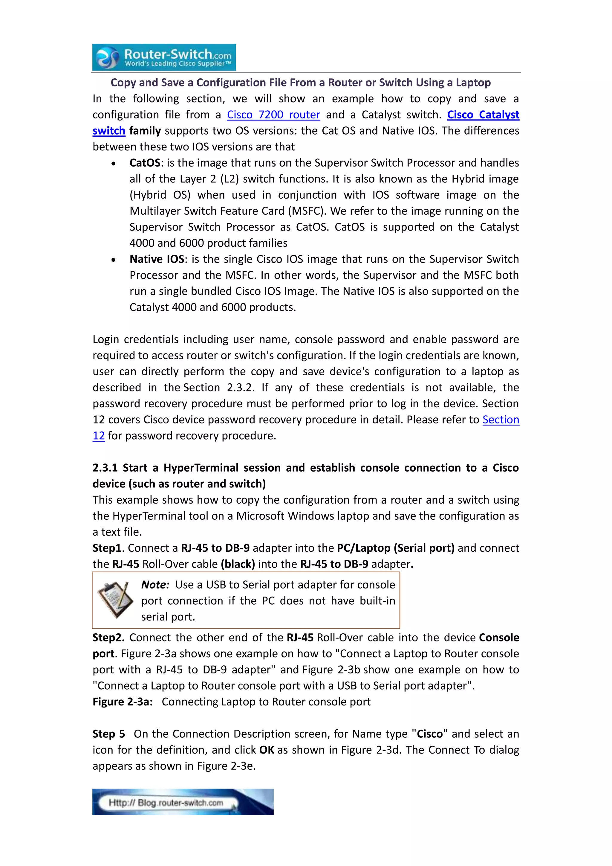 Copy and save a configuration file from a router or switch using a laptop | DOCX
