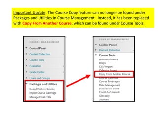 Using the Copy from Another Course Feature in Blackboard Learn | PDF ...