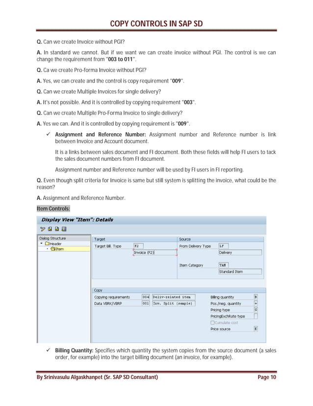 SAP SD Copy Controls | PDF