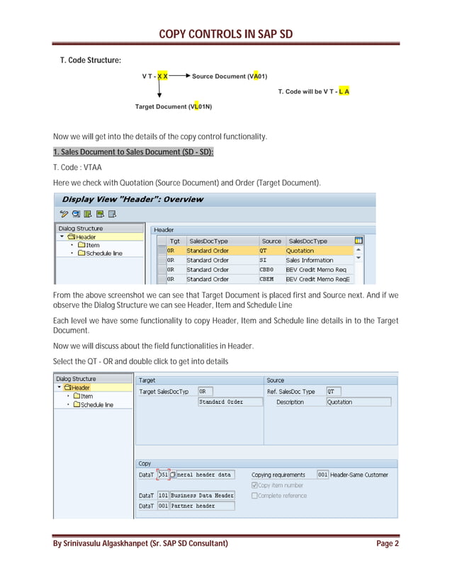 SAP SD Copy Controls | PDF