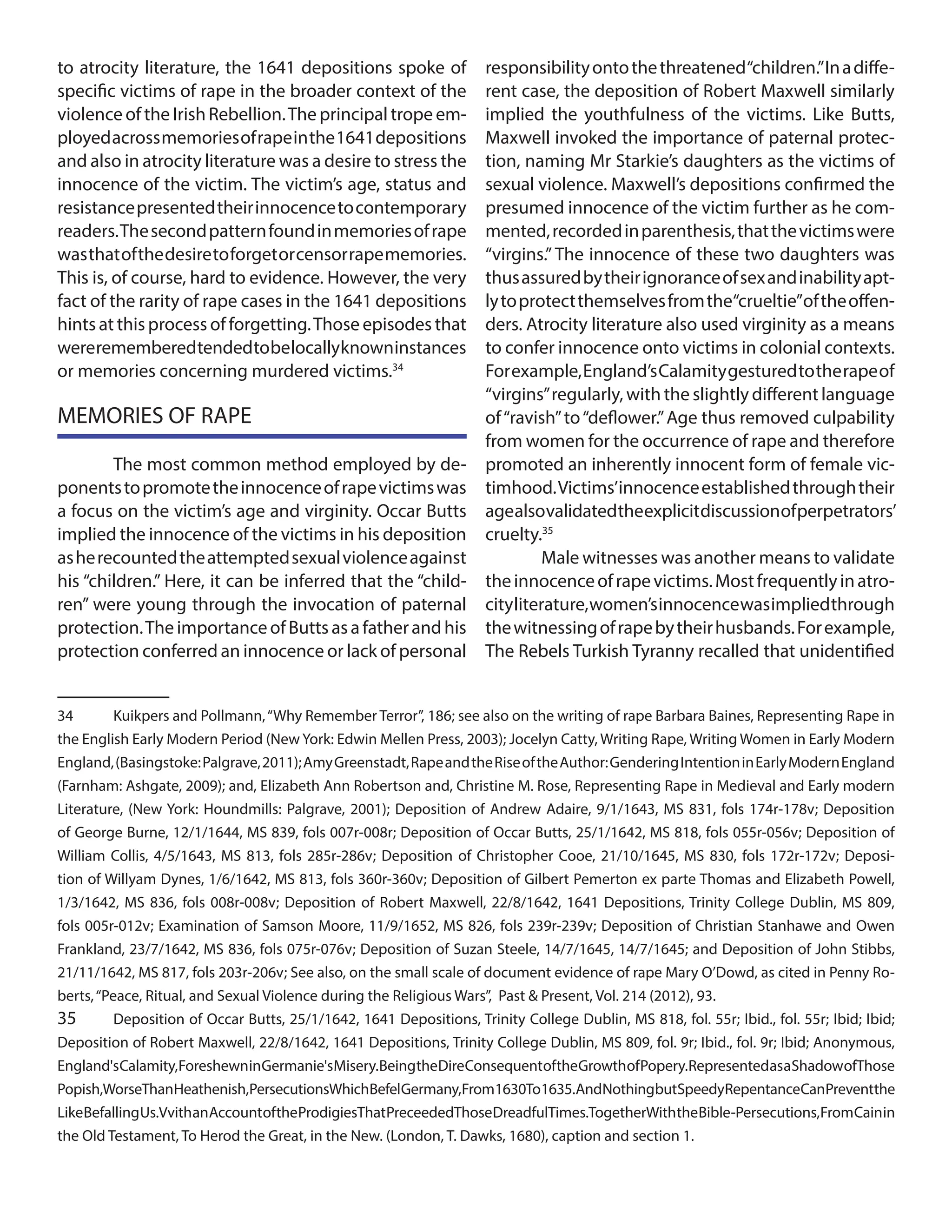 Gender, Memory, and Violence in the Early Modern British Isles | PDF