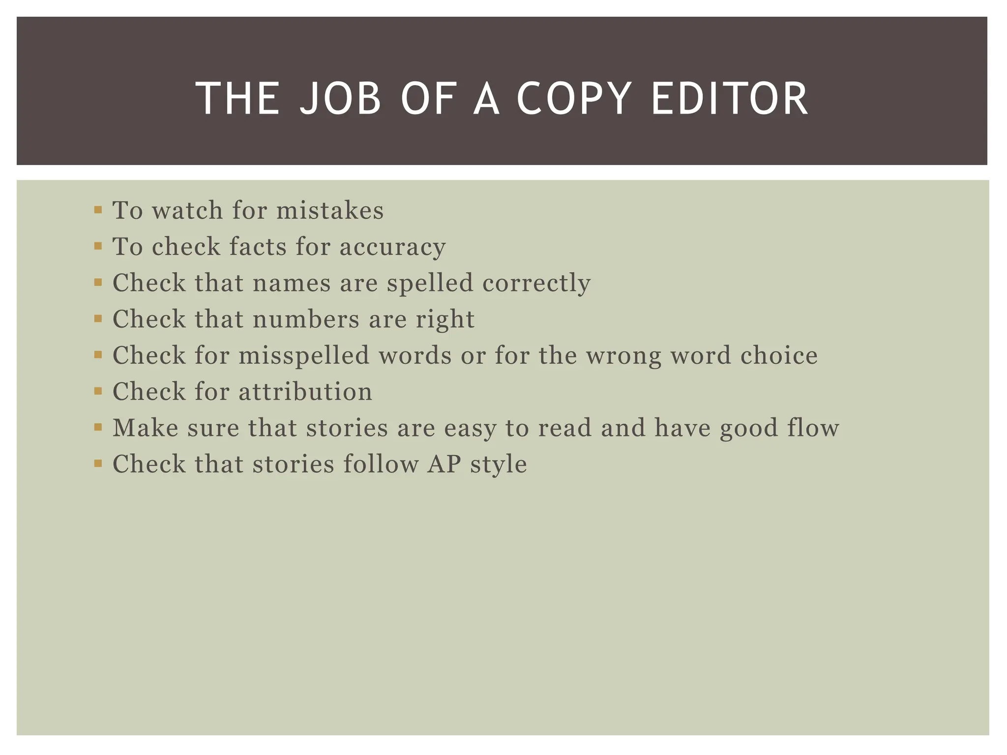 Copy-editing NewSymbols and AP Style.ppt