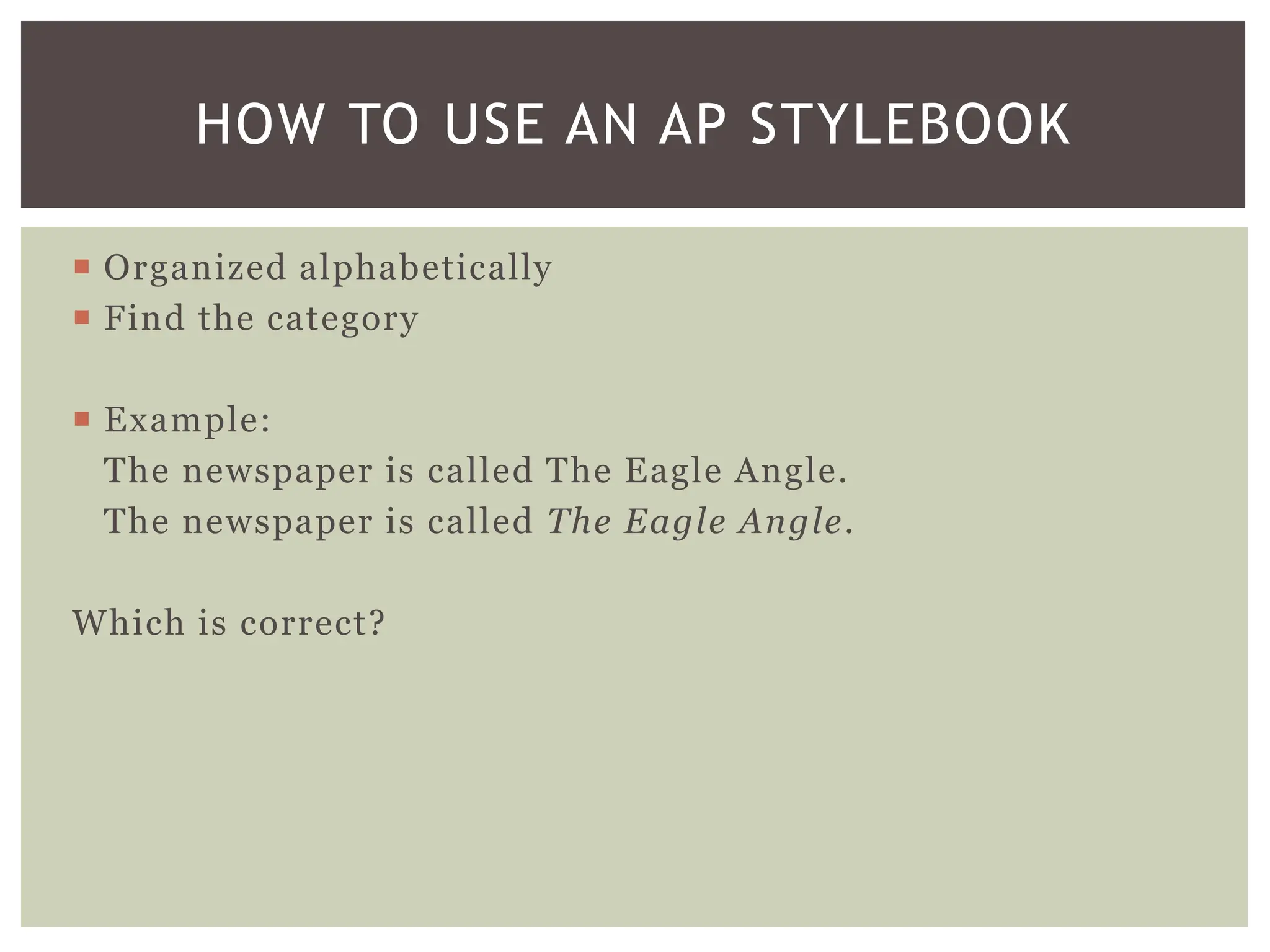 Copy-editing NewSymbols and AP Style.ppt