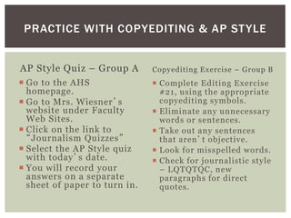 Copy-editing NewSymbols and AP Style.ppt
