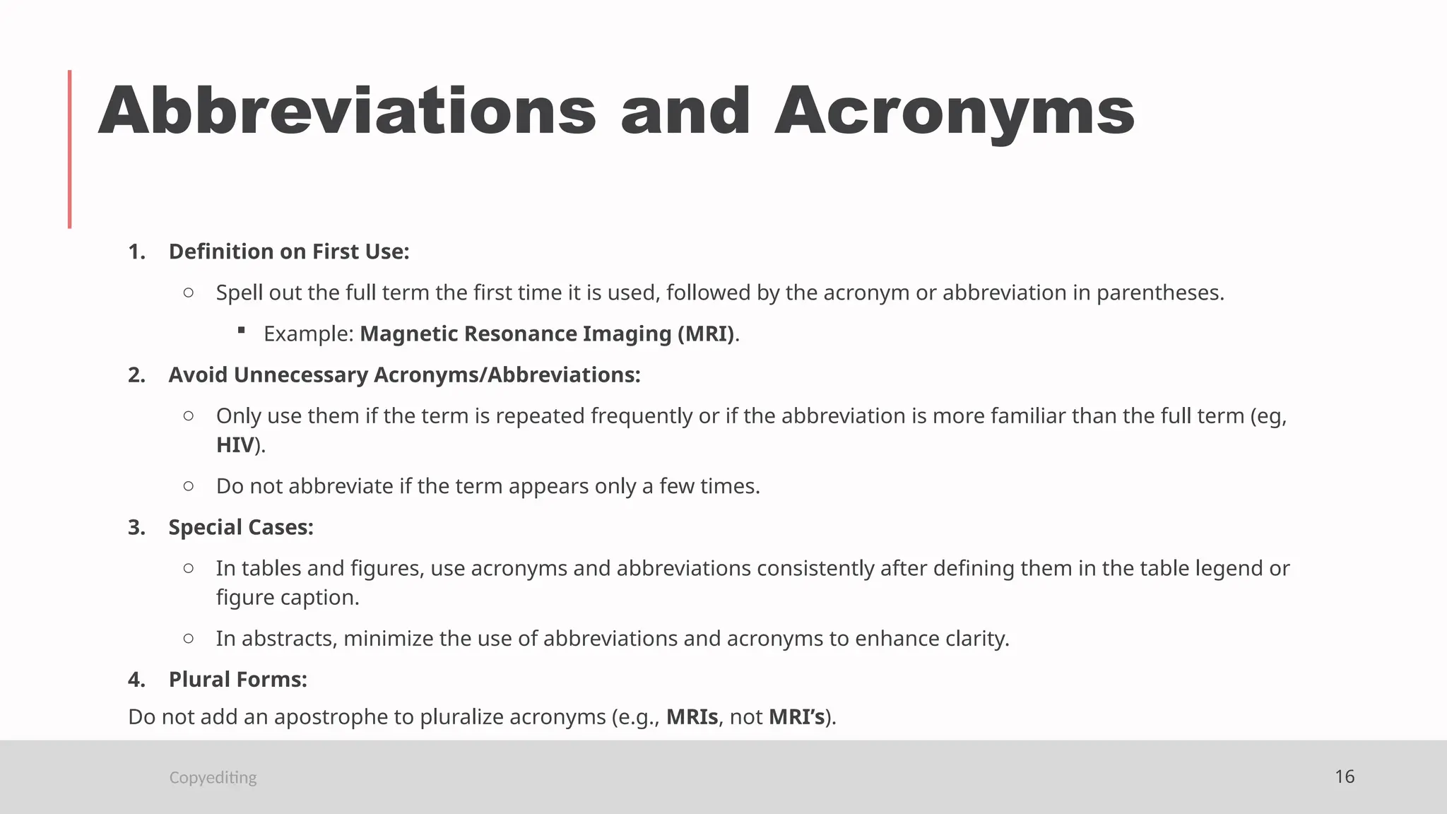 An update on copy editing. Basic technical points for consideration. | PPTX
