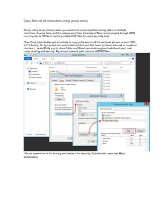 Copy files on all computers using group policy | DOC