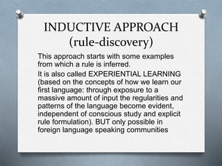 Approaches to the teaching of grammar | PPTX