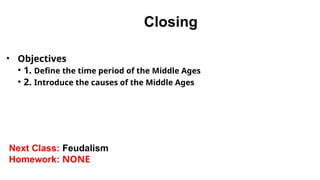 Introduction to the Middle Ages Student Notes Version | PPT