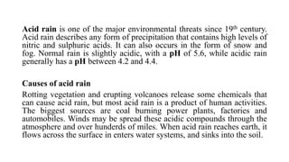 Acid rain pH, causes and effects lab presentation | PPT