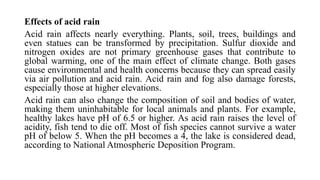 Acid rain pH, causes and effects lab presentation | PPT