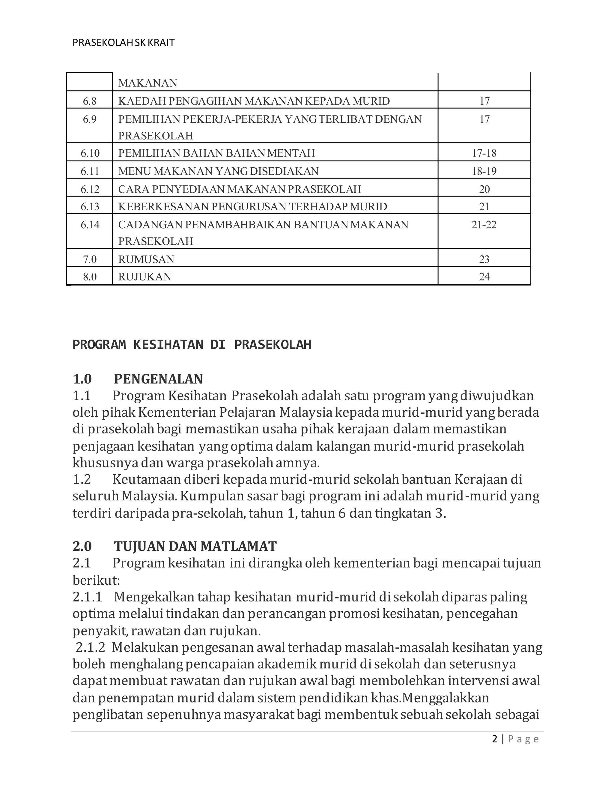 Laporan pelaksanaan program aktiviti pemakanan pra (JUN 2019) | DOCX