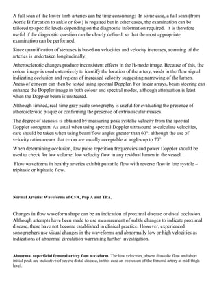Doppler of Lower Limb Arteries. Technical Aspects. | PDF