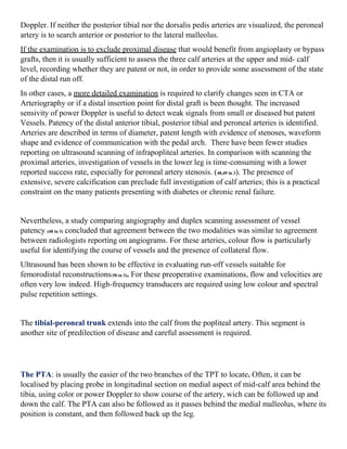 Doppler of Lower Limb Arteries. Technical Aspects. | PDF