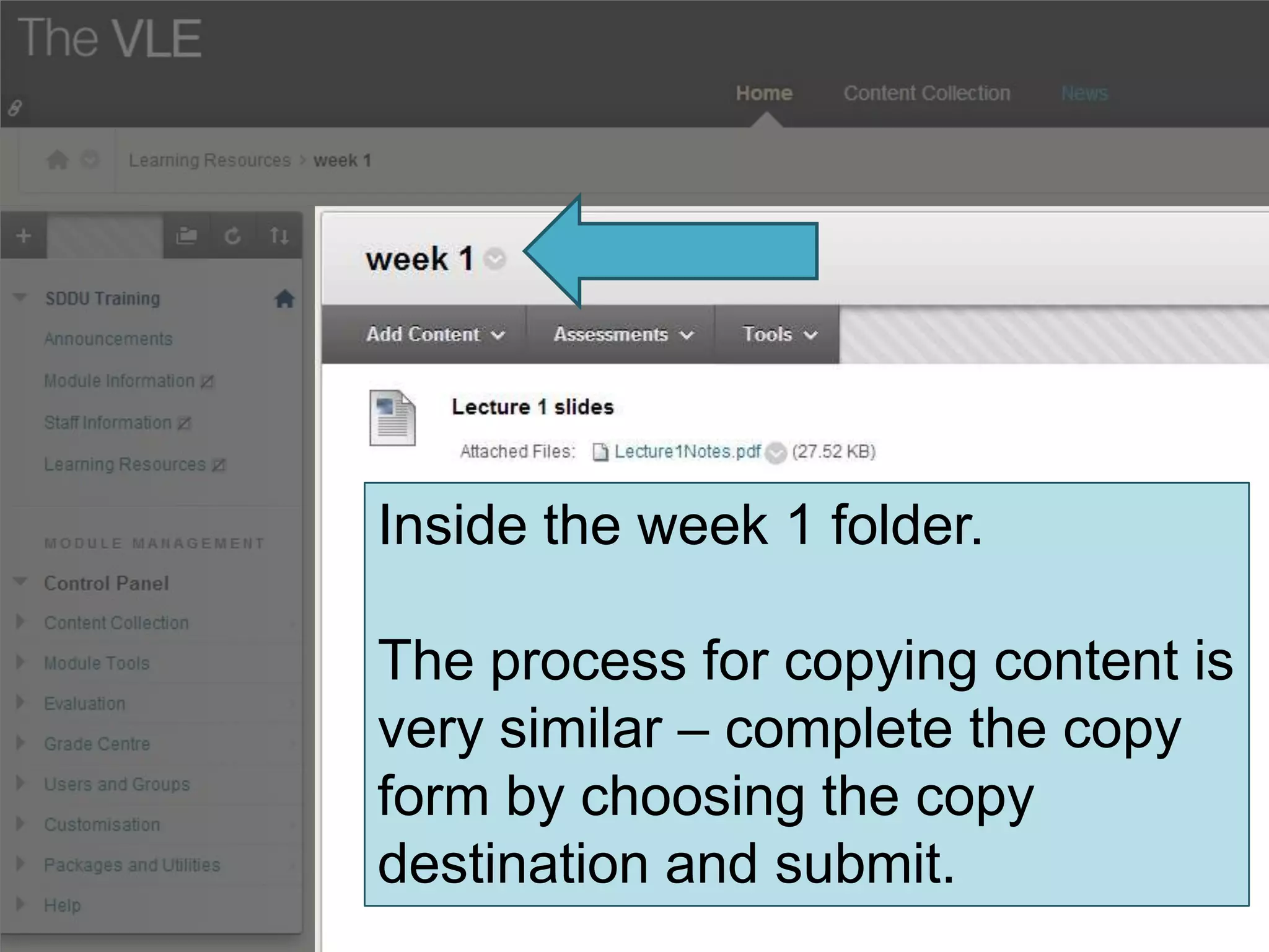 Introduction to Copying and Moving Content in Blackboard Learn 9.1 | PPTX