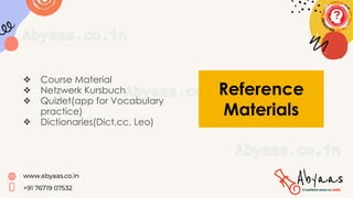 Introduction to German A1 for Certification exam | PDF