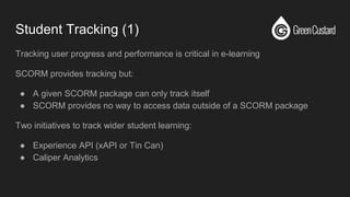 Green Custard Friday Talk 14: E-Learning Standards | PPT
