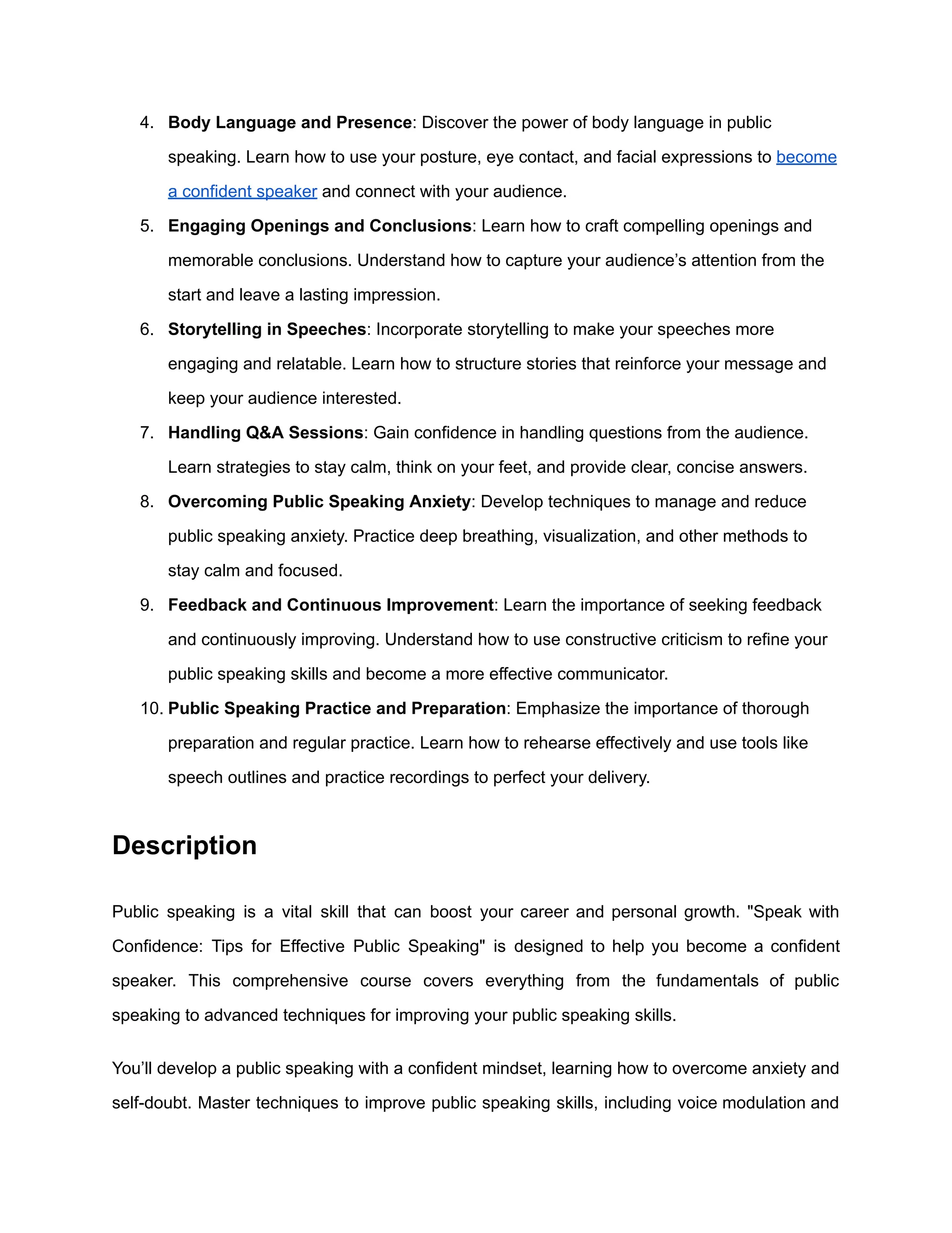 Speak with Confidence: Tips for Effective Public Speaking | PDF