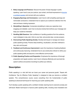 Speak with Confidence: Tips for Effective Public Speaking | PDF