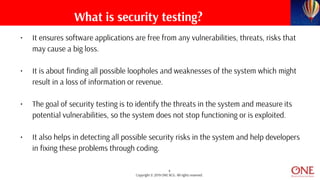 What is security testing and why it is so important? | PPTX