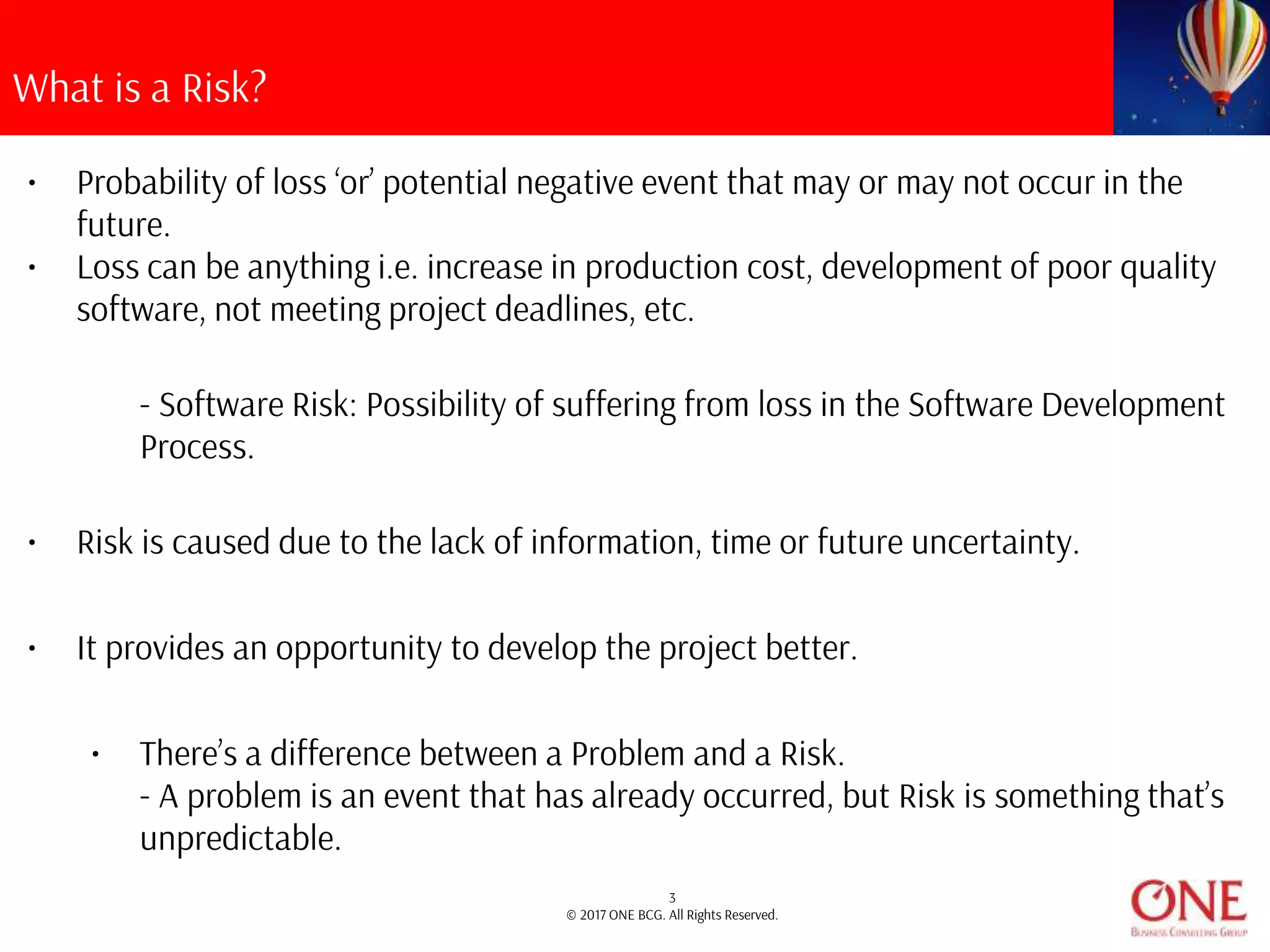 Software risk analysis and management | PPTX
