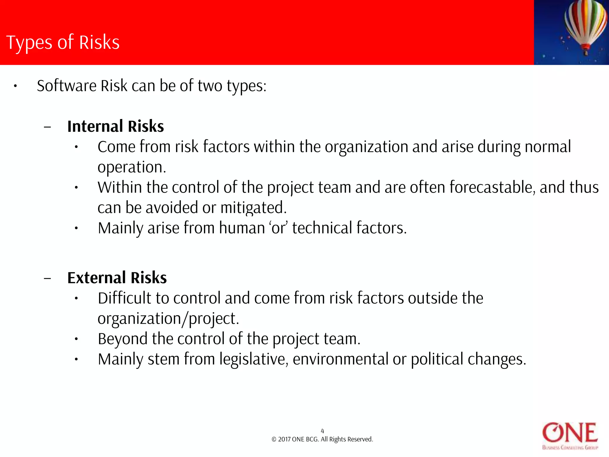 Software risk analysis and management | PPTX