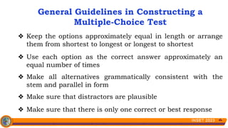 Copy of 9-Guidelines Multiple Choice and Matching Type Tests.pptx