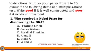 Copy of 9-Guidelines Multiple Choice and Matching Type Tests.pptx