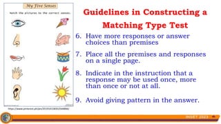 Copy of 9-Guidelines Multiple Choice and Matching Type Tests.pptx