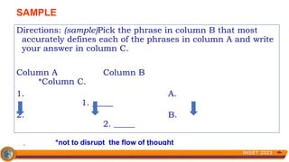 Copy of 9-Guidelines Multiple Choice and Matching Type Tests.pptx
