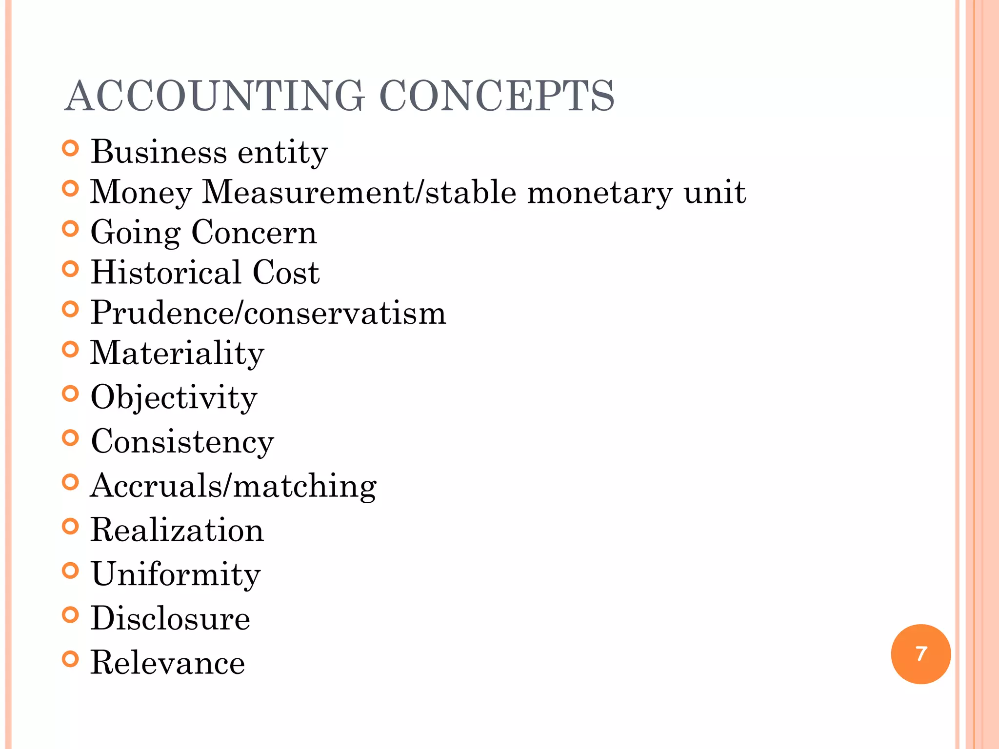 Accounting Concepts and Principles with Examples | PPT