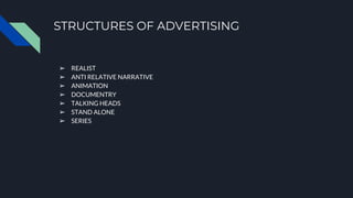 Structure and Techniques of Television Advert | PPT