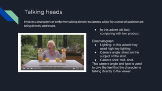 Structure and Techniques of Television Advert | PPTX