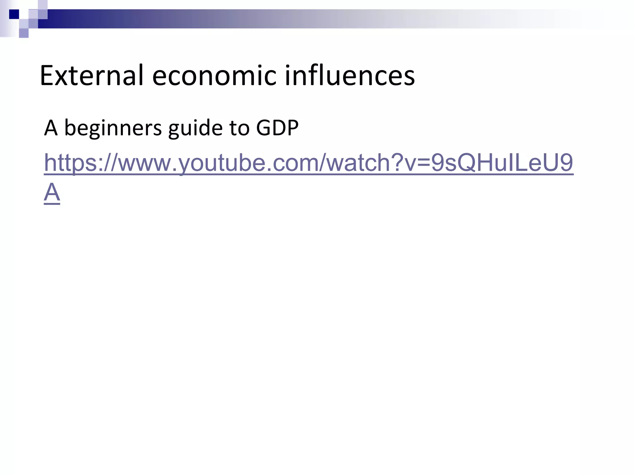 Copy of A LEVEL Business External Economic Influences on Business ...