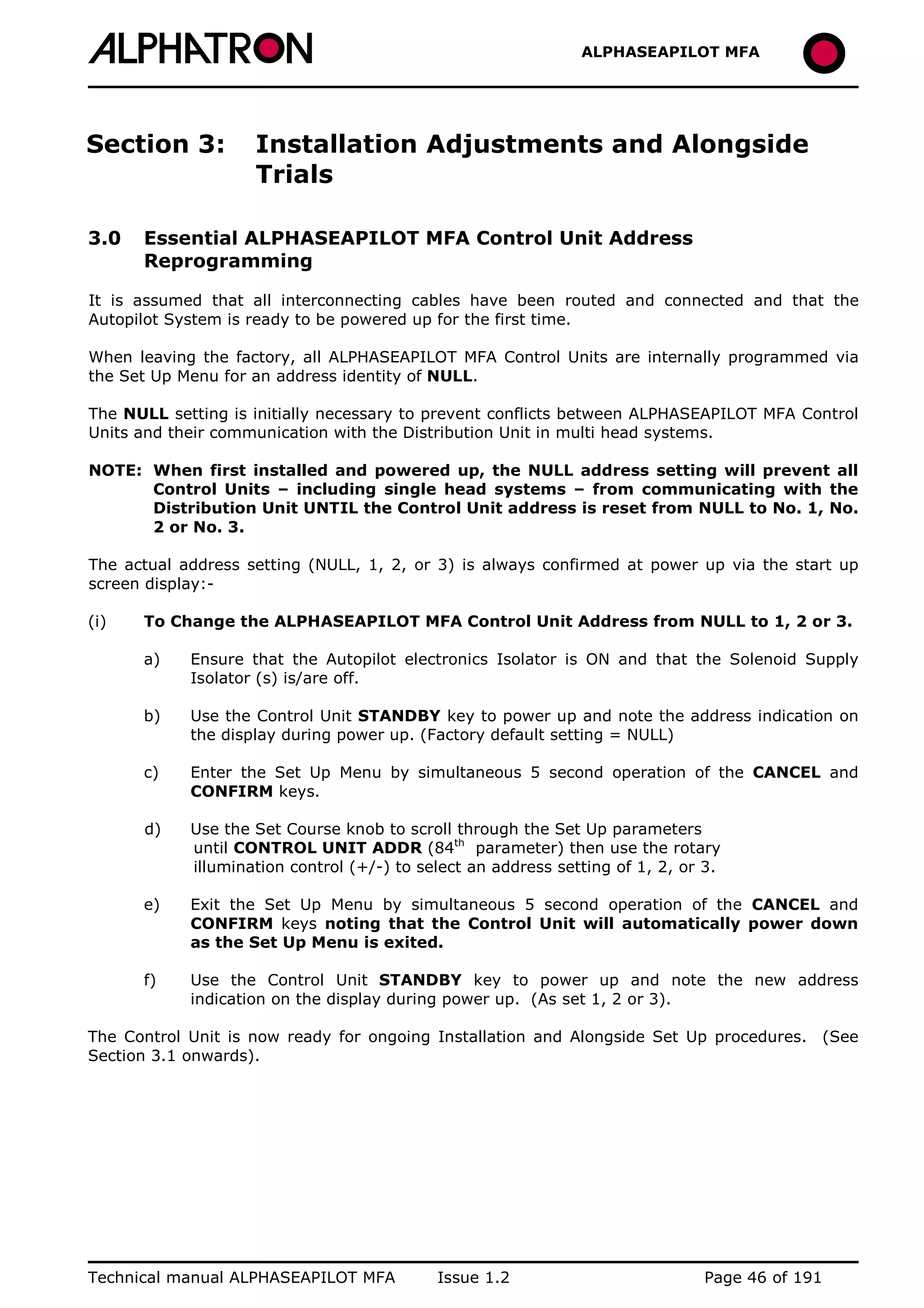 ALPHASEAPILOT MFA Autopilot | PDF