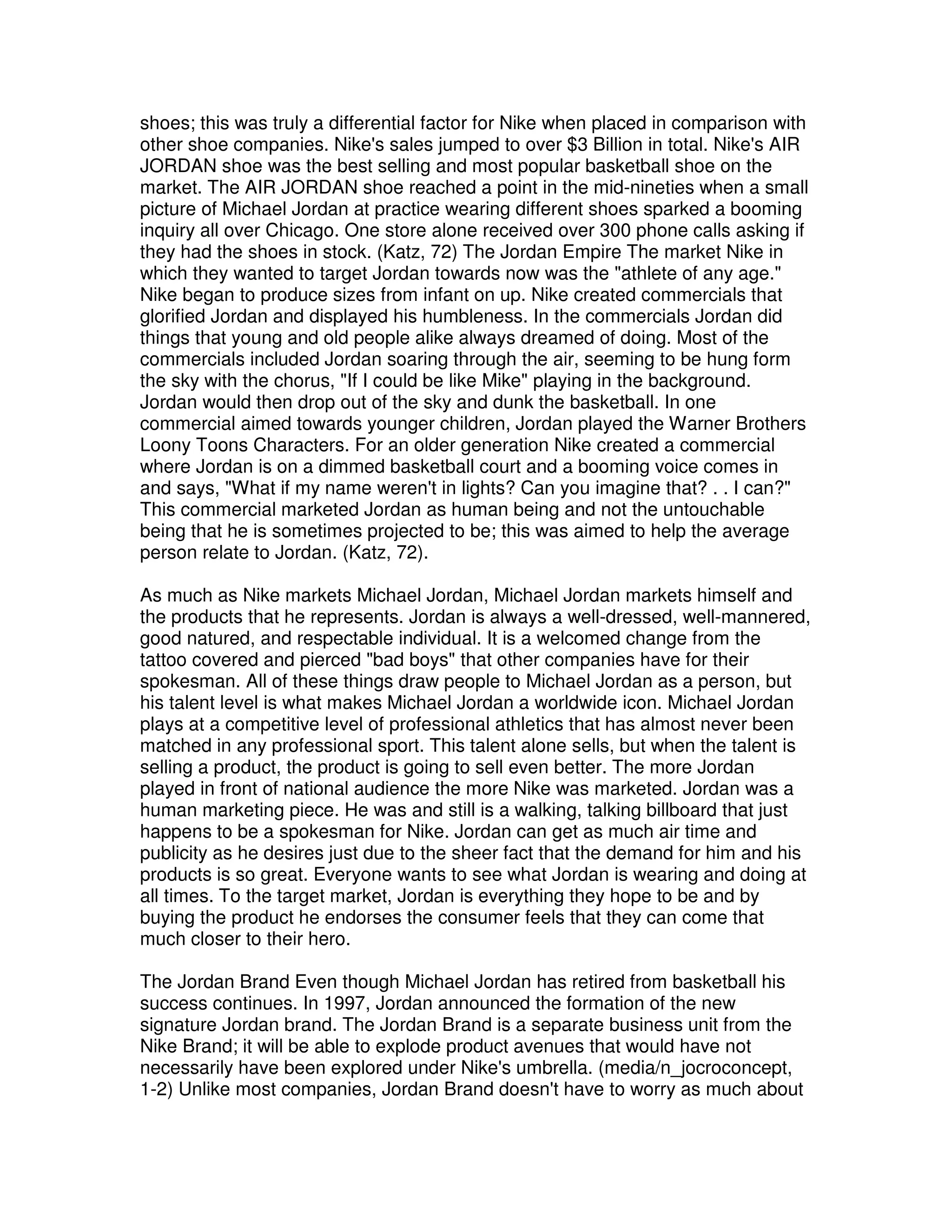 Copy of analysis of marketing plan of nike and michael jordan | PDF
