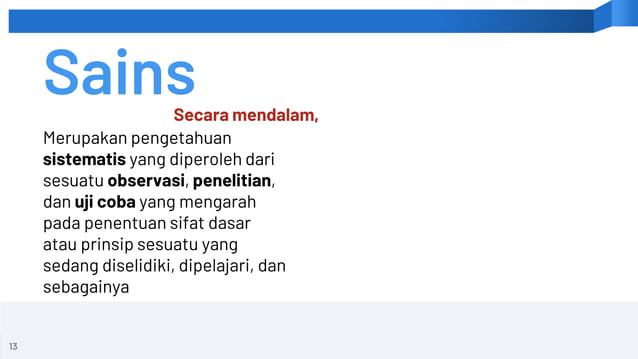 Apa itu Sains, Hakikat Sains, Cabang Ilmu Sains | PPTX