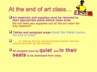 Copy of art roomrules1 | PPT