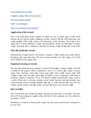 Automatic street light circuit using ldr | DOCX