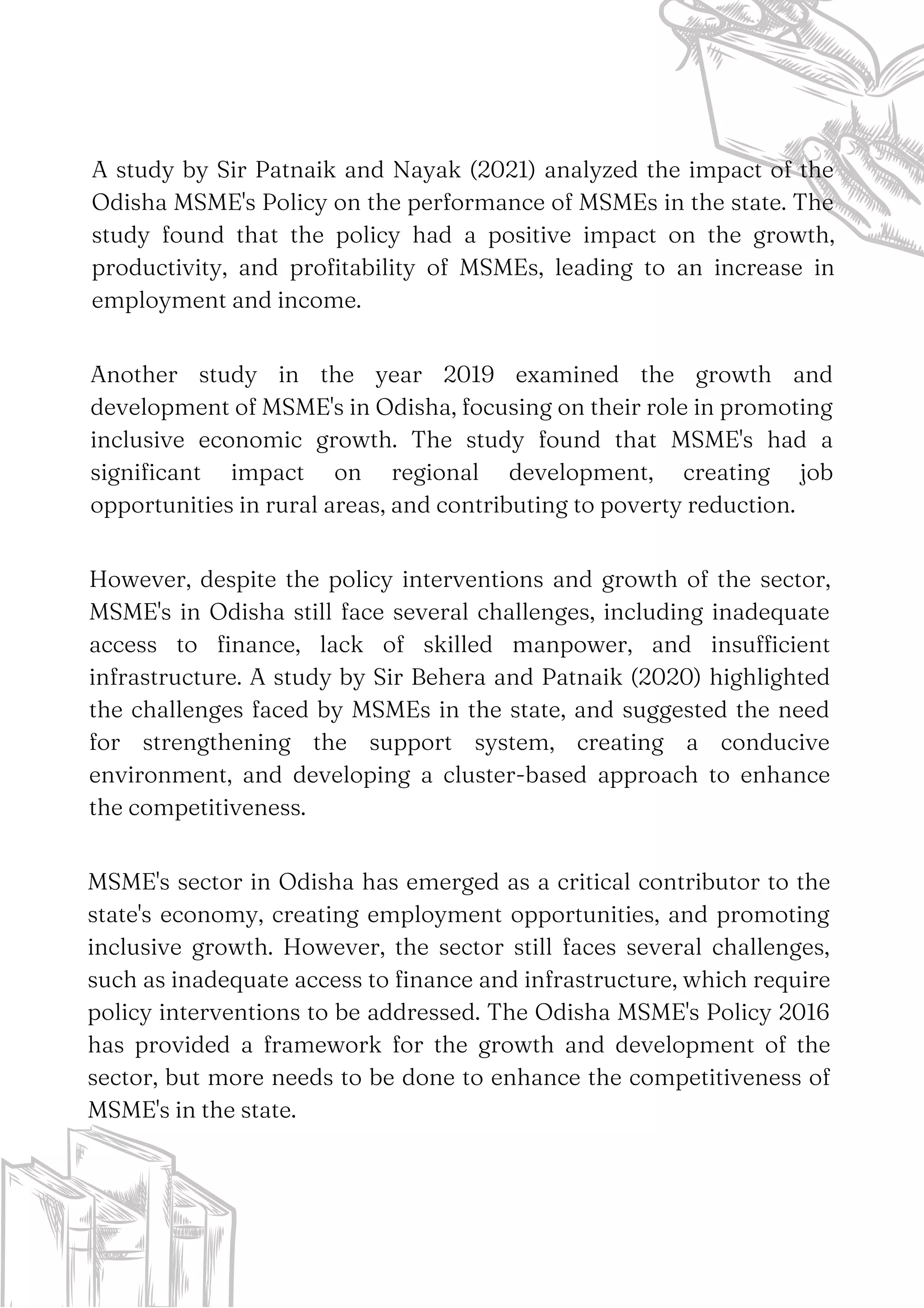 Role and Impact of MSME's Sector in the Economic Development of Odisha ...