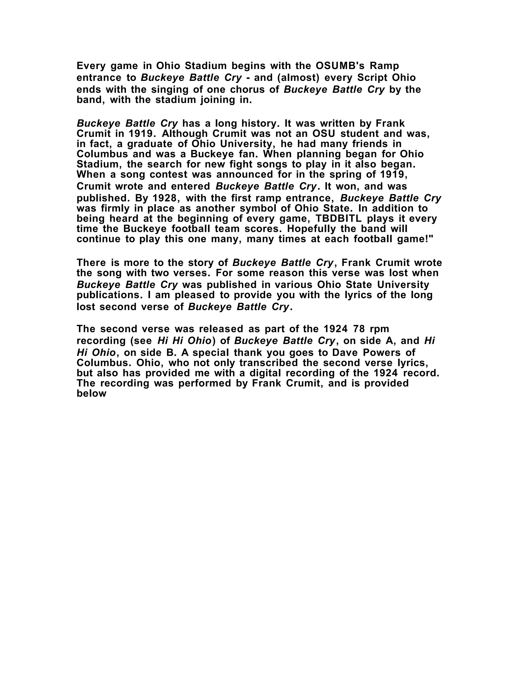 Copy of buckeye battle cry | DOC