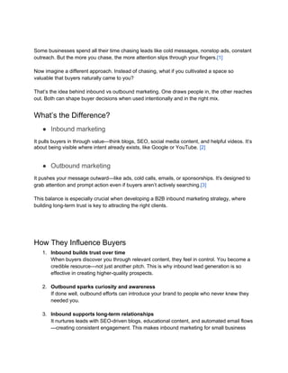Inbound vs Outbound Marketing: How They Influence Buyers | DOCX