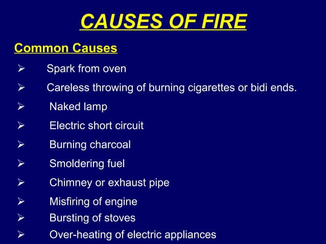 Copy of causes of fire and fire prevention | PPT