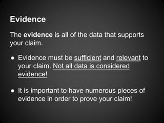 Claim evidence and reasoning presentation | PPTX