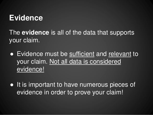 Claim evidence and reasoning presentation
