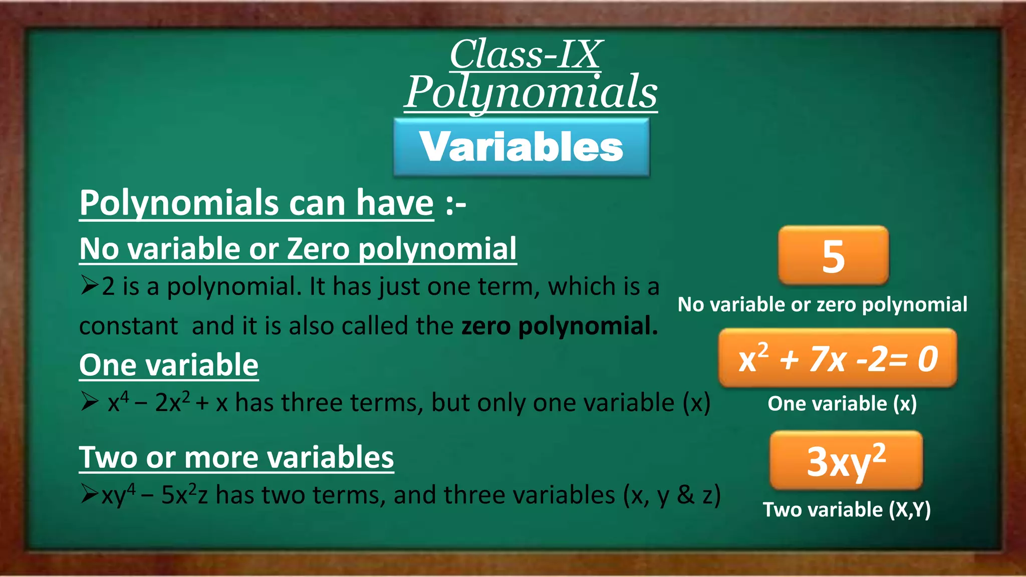 Polynomials for class 9th | PPT