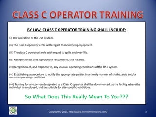 Class C UST Training | PPTX